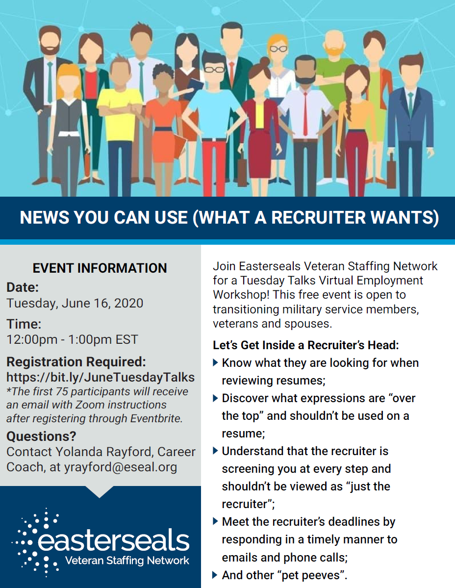 NEWS YOU CAN USE (WHAT A RECRUITER WANTS)